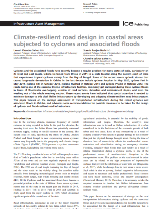 Climate-resilient road design in coastal areas subjected to cyclones ...