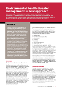 Environmental health disaster management: A new approach | PreventionWeb