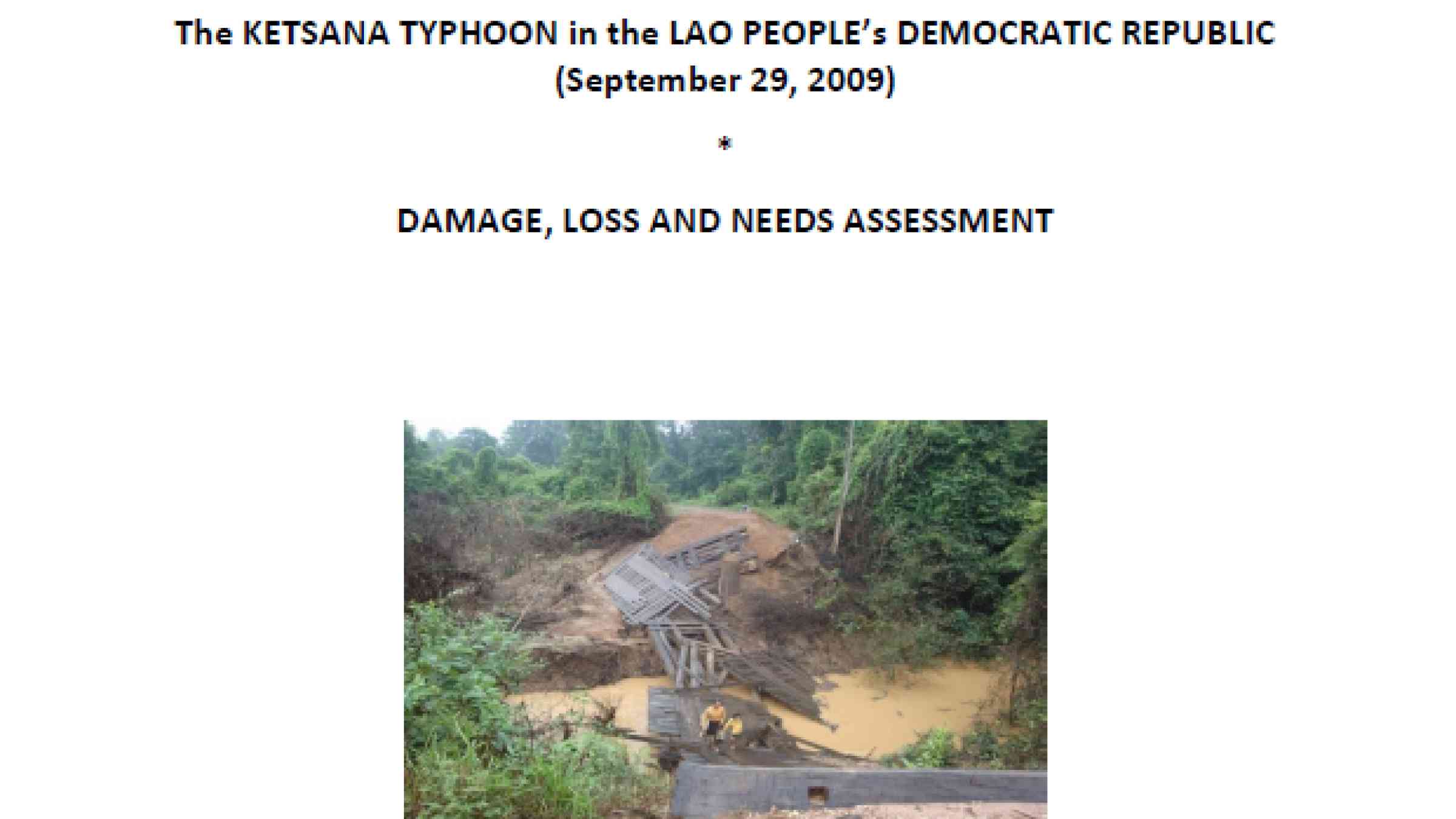 The Ketsana Typhoon in the Lao People's Democratic Republic - Damage ...