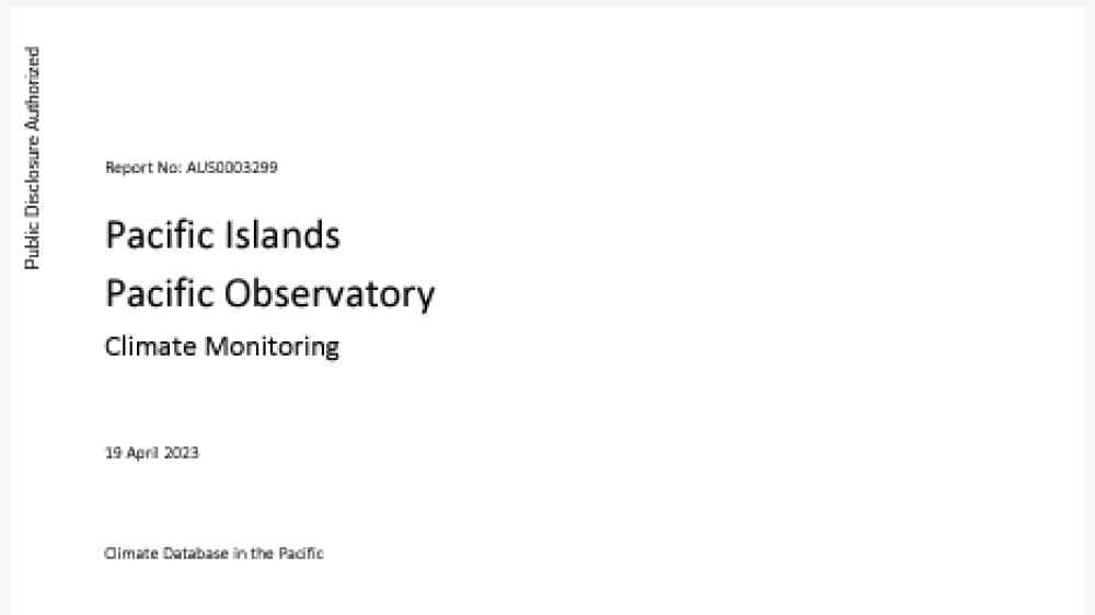 Pacific Islands Pacific observatory, climate monitoring: Climate ...