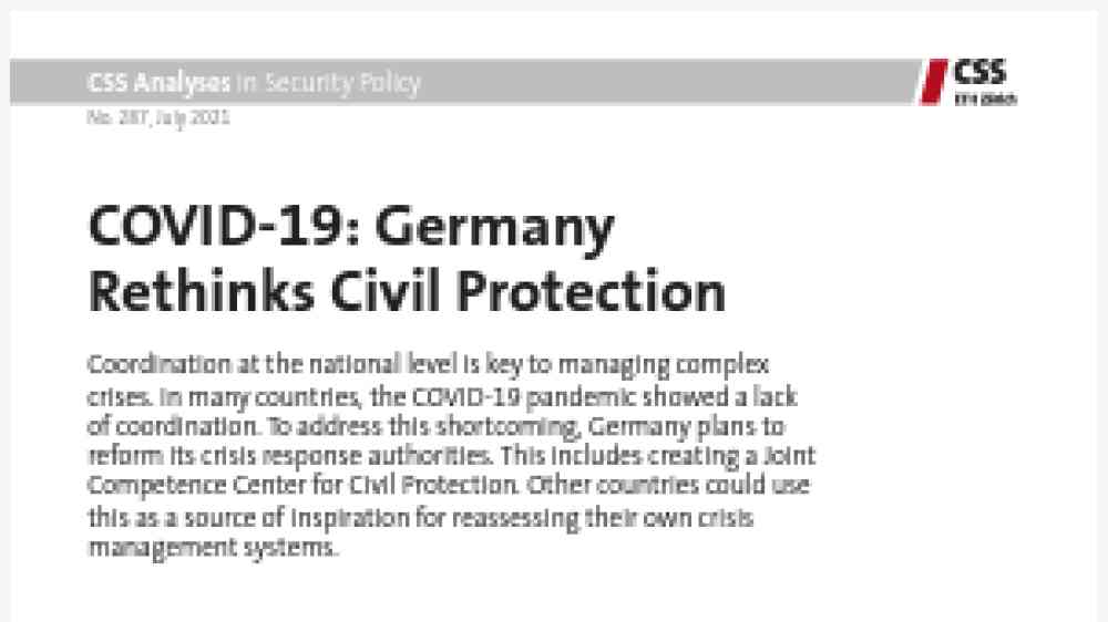 COVID- 19: Germany rethinks civil protection | PreventionWeb