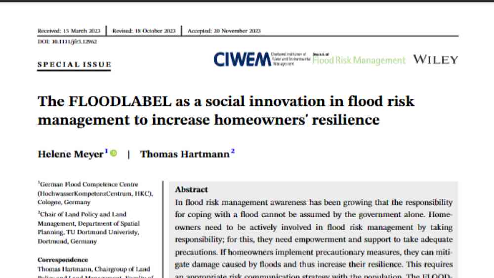 The FLOODLABEL as a social innovation in flood risk management to ...