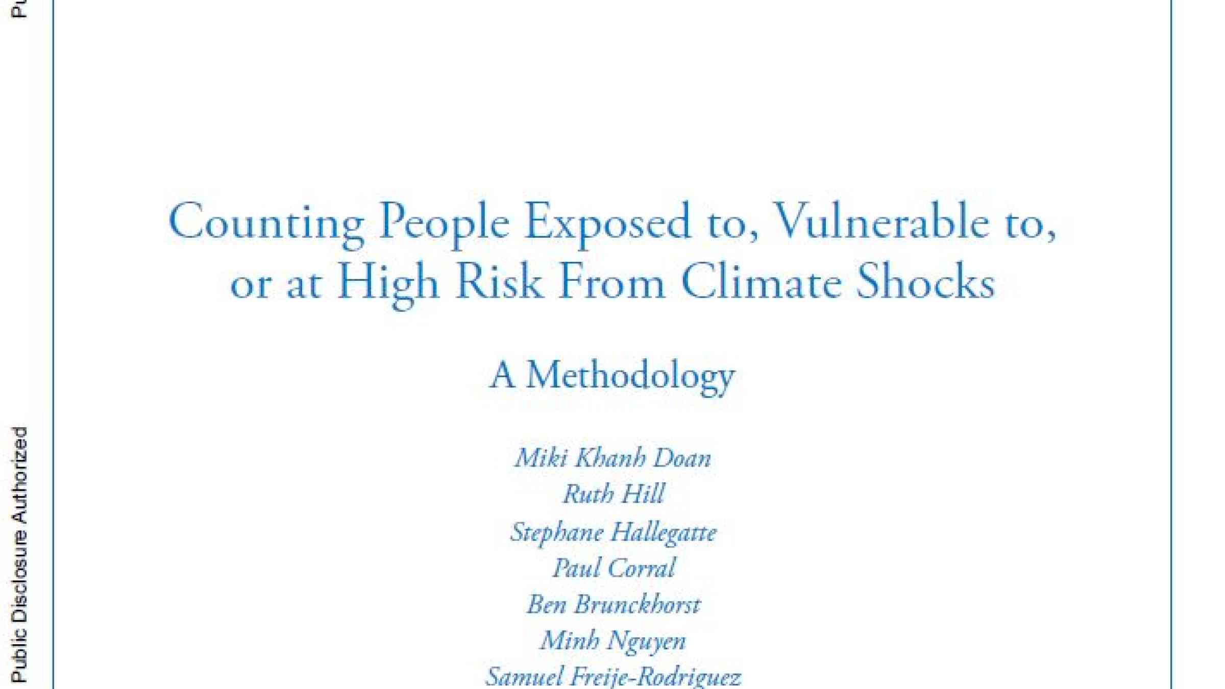 Counting people exposed to, vulnerable to, or at high risk from climate ...