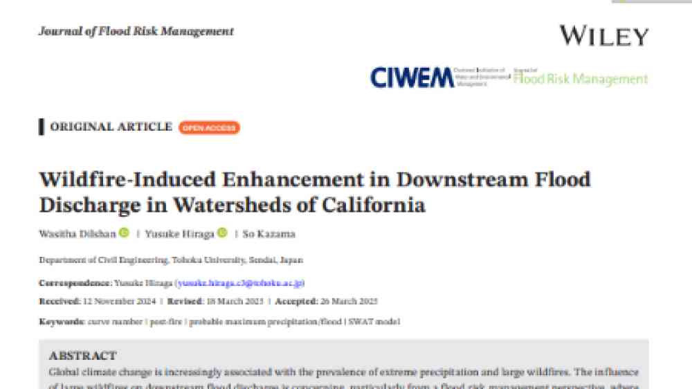 Wildfire-induced enhancement in downstream flood discharge in ...