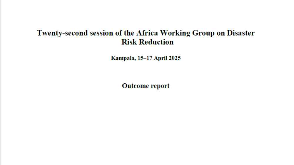 Twenty-second session of the Africa Working Group on Disaster Risk ...