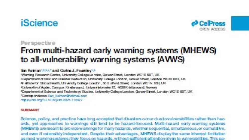 From multi-hazard early warning systems (MHEWS) to all-vulnerability ...