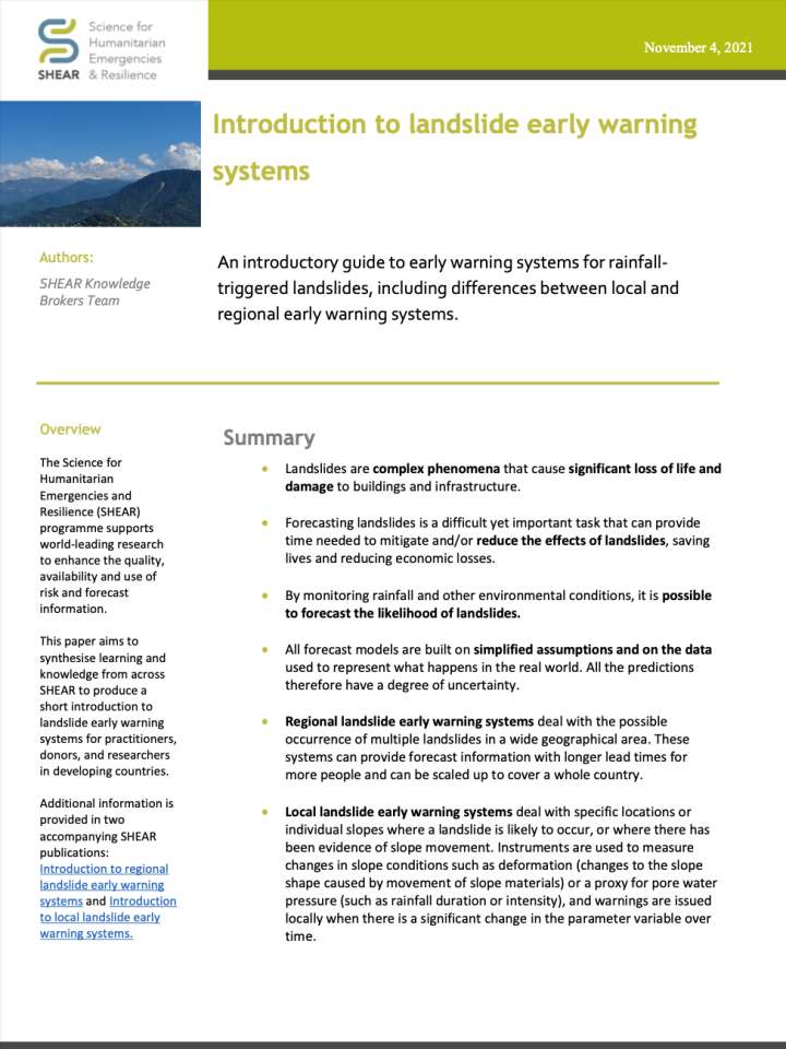 Introduction to landslide early warning systems | PreventionWeb