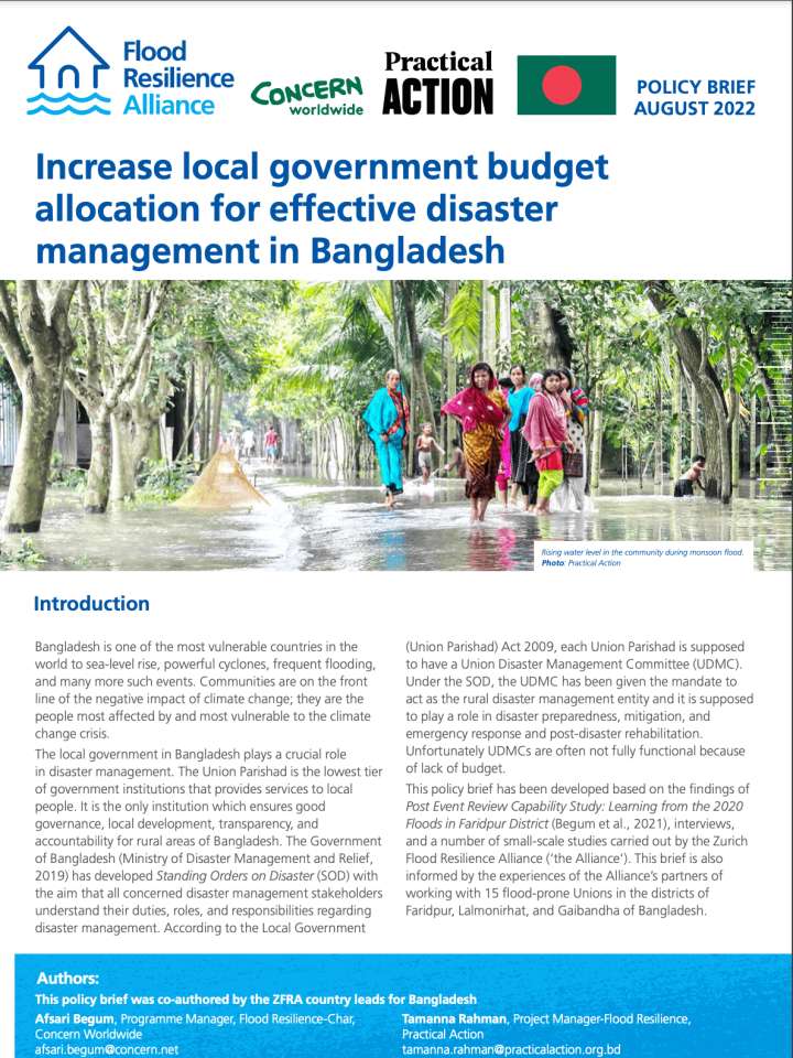 Increase local government budget allocation for effective disaster ...