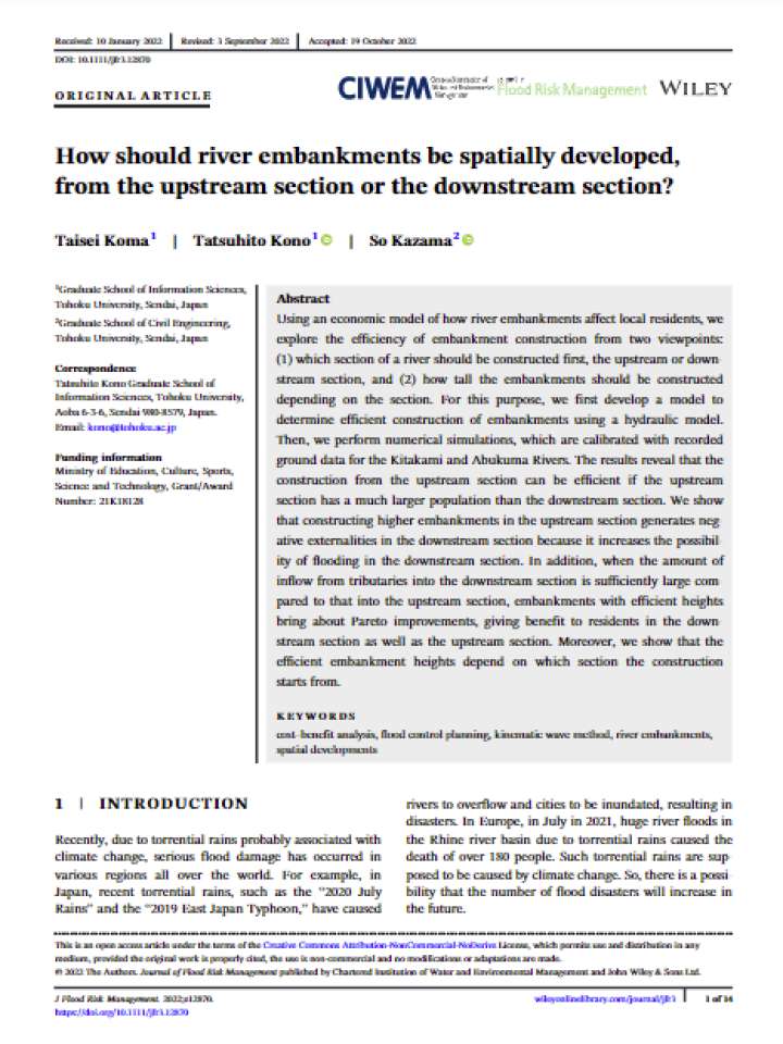 How should river embankments be spatially developed, from the upstream ...
