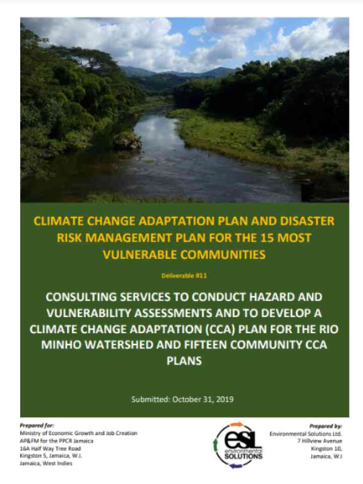 Climate change adaptation plan and disaster risk management plan for ...