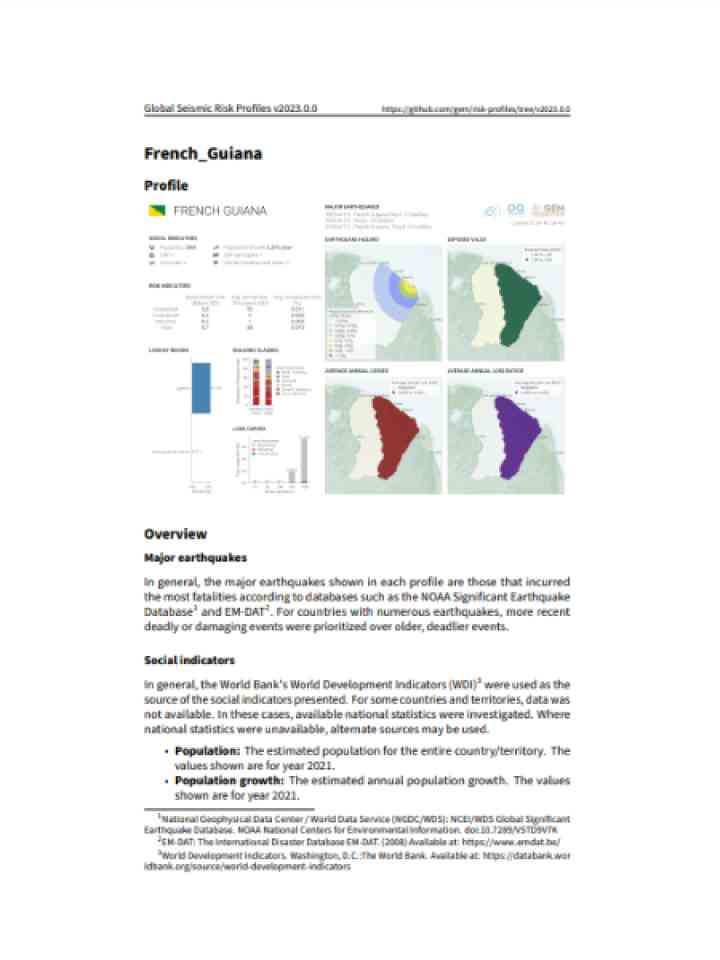 French Guiana seismic risk profile | PreventionWeb