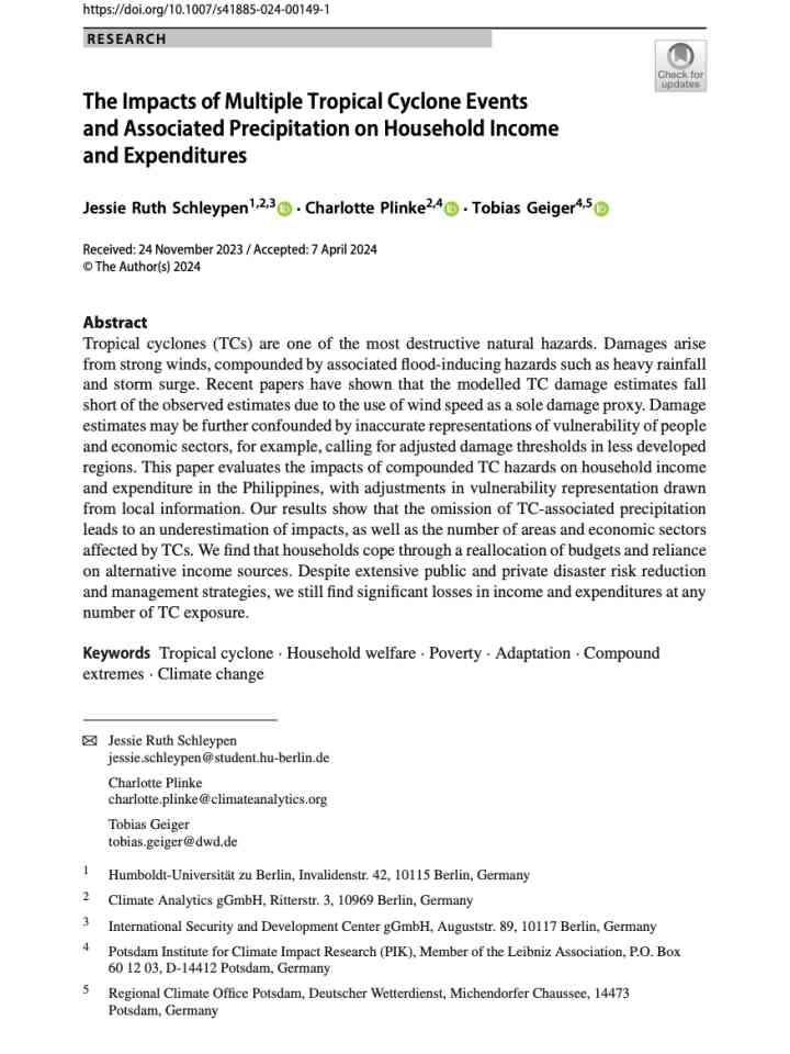 The impacts of multiple tropical cyclone events and associated ...