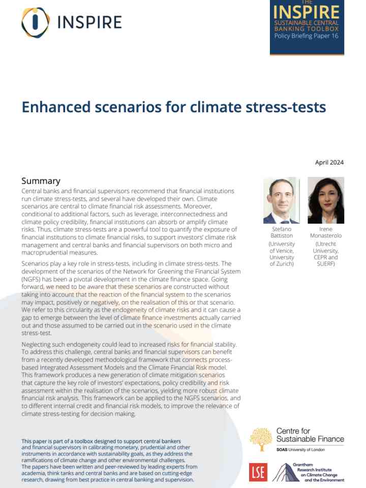 Enhanced scenarios for climate stress-tests | PreventionWeb