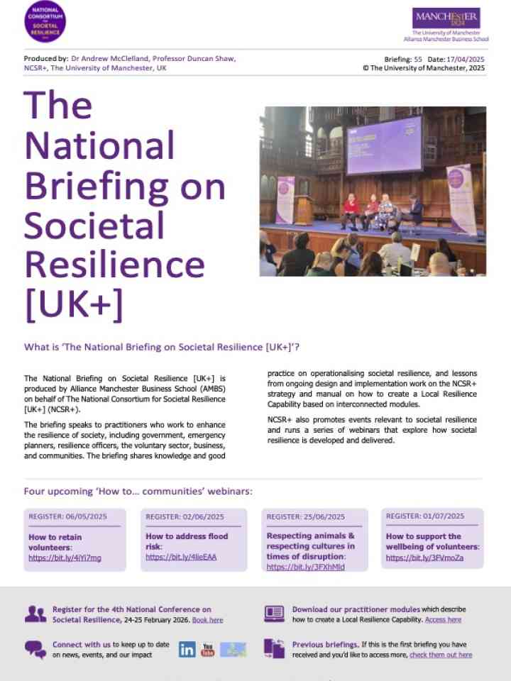 The National Briefing on Societal Resilience - Issue 56 | PreventionWeb
