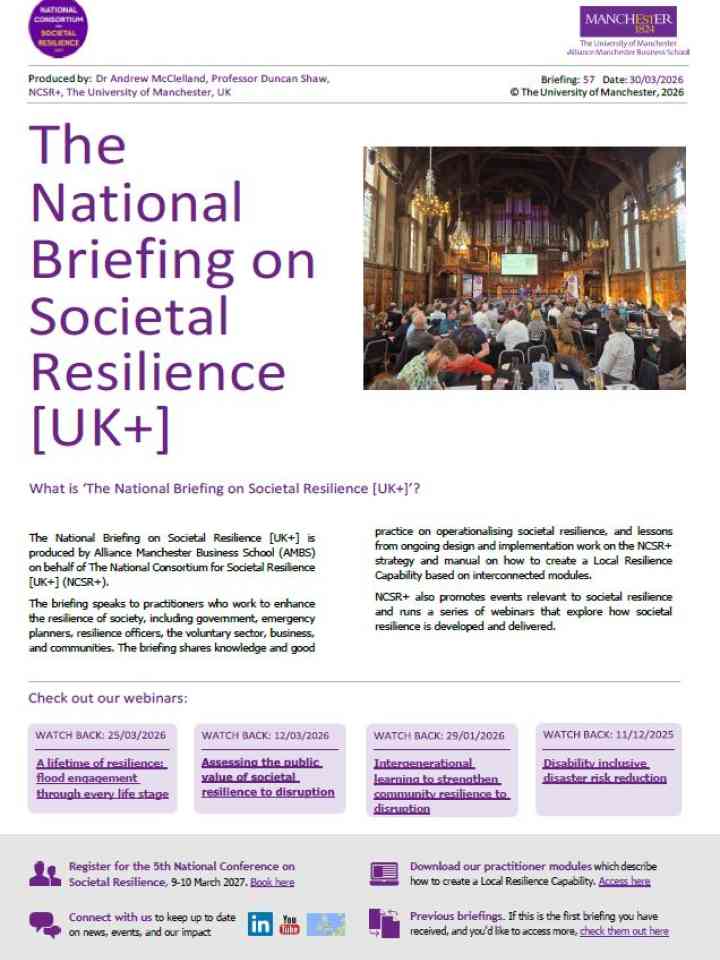 The National Briefing on Societal Resilience - Issue 57 | PreventionWeb