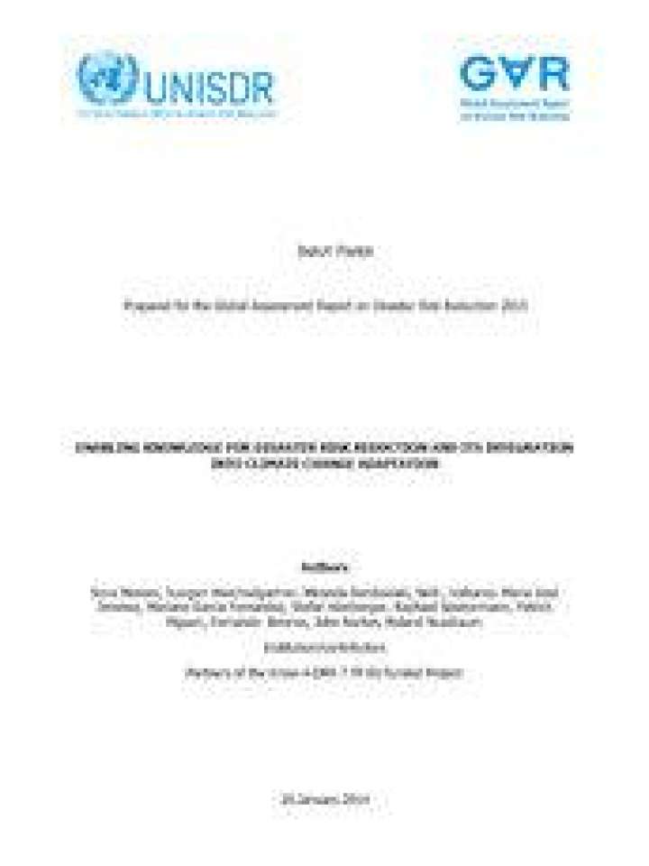 Enabling knowledge for disaster risk reduction in integration to ...