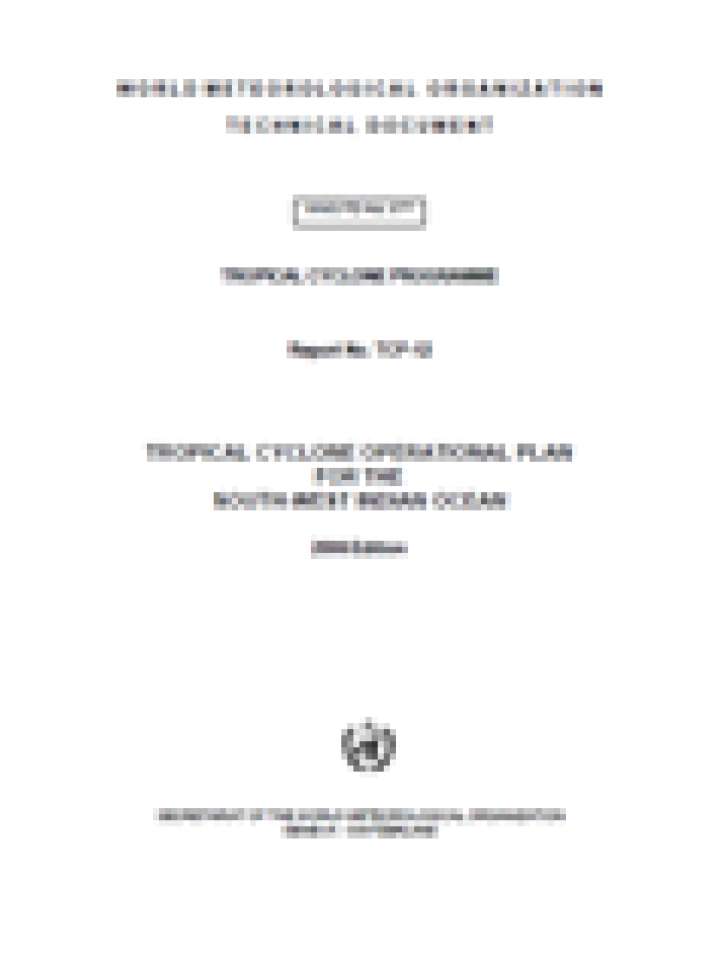 Tropical cyclone operational plan for the South-West Indian Ocean: 2006 ...