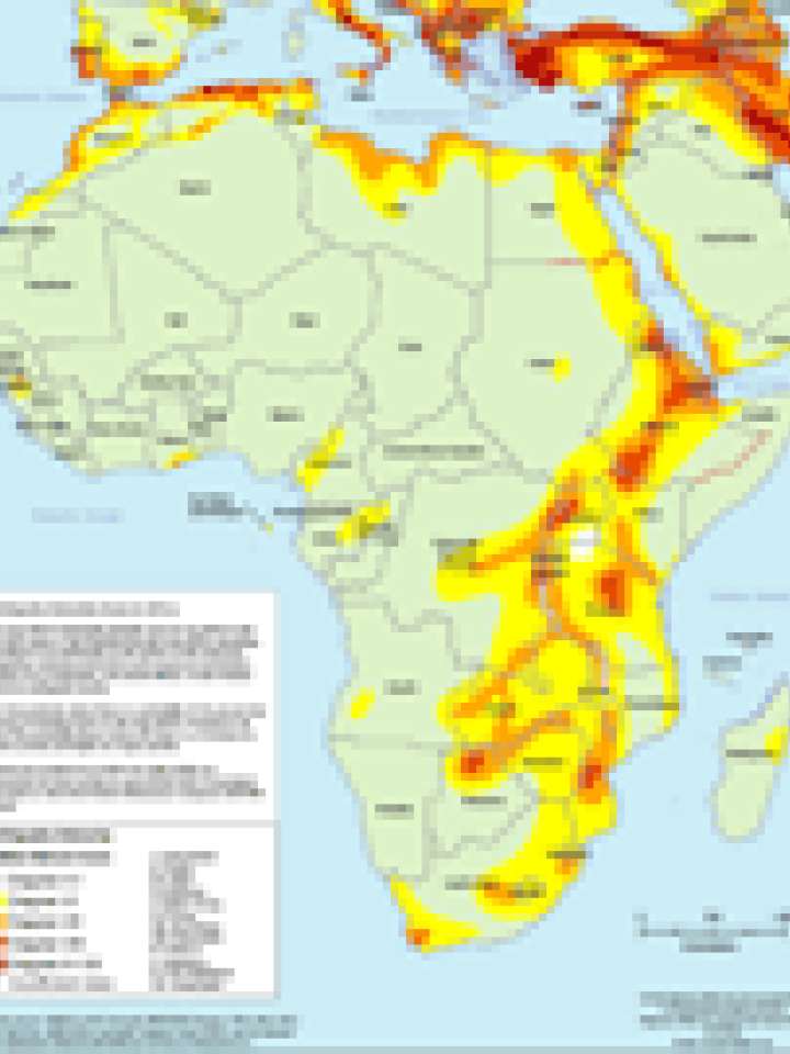 Africa: seismic hazard map | PreventionWeb
